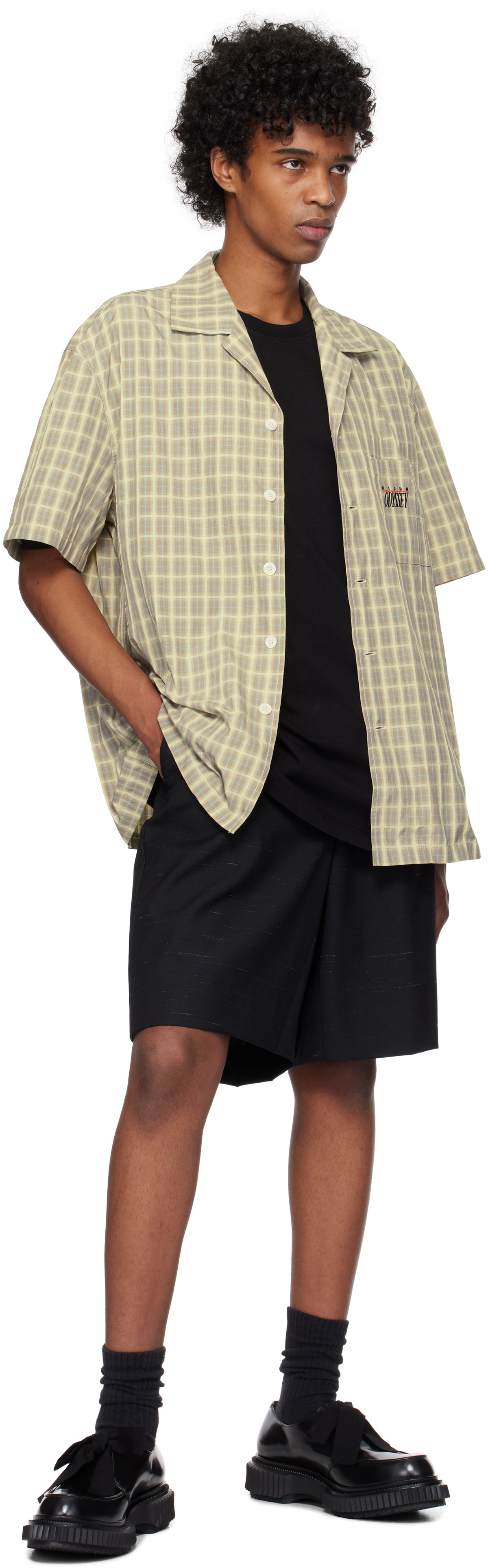 Kijun Beige Check Half Sleeve Shirt Kijun