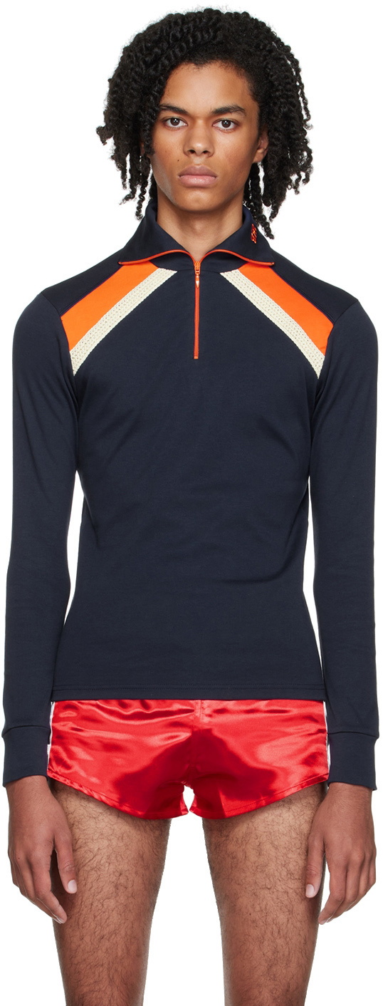 Wales Bonner Navy Jazz Sweater Wales Bonner