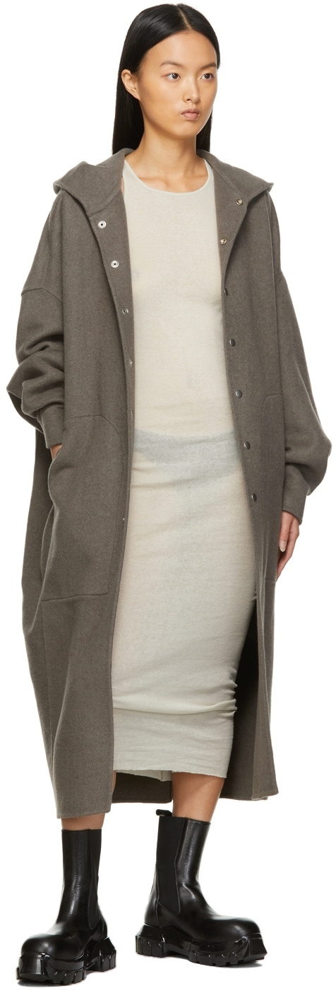 Rick Owens Beige Mini Rib Tank Dress Rick Owens