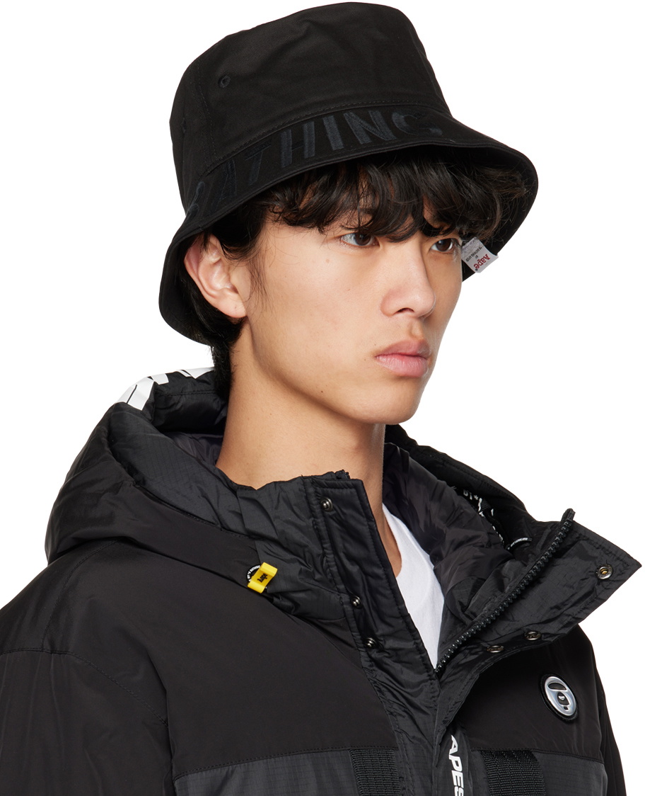 AAPE by A Bathing Ape Black Logo Bucket Hat AAPE by A Bathing Ape