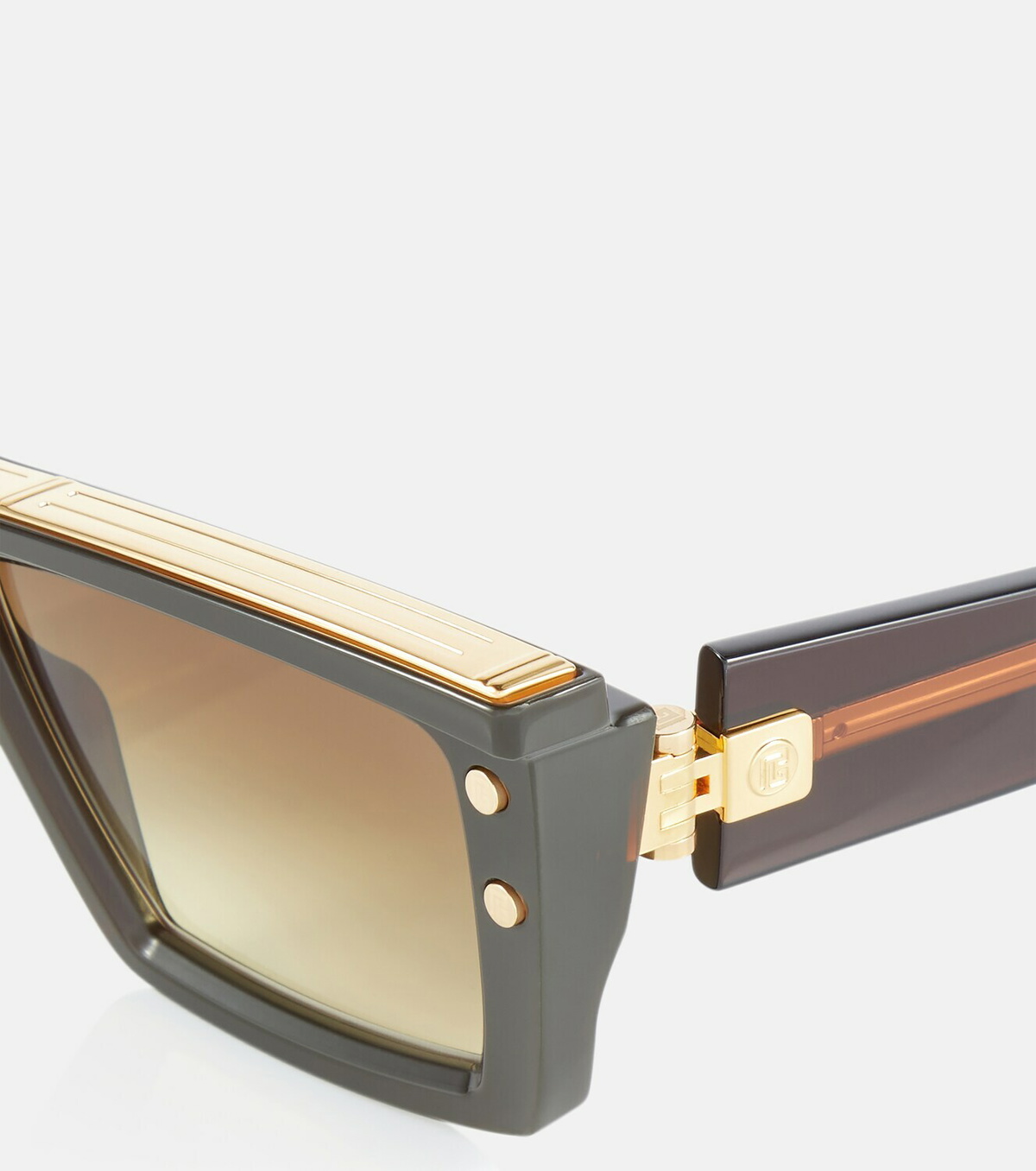 Balmain - Logo-embossed square sunglasses Balmain