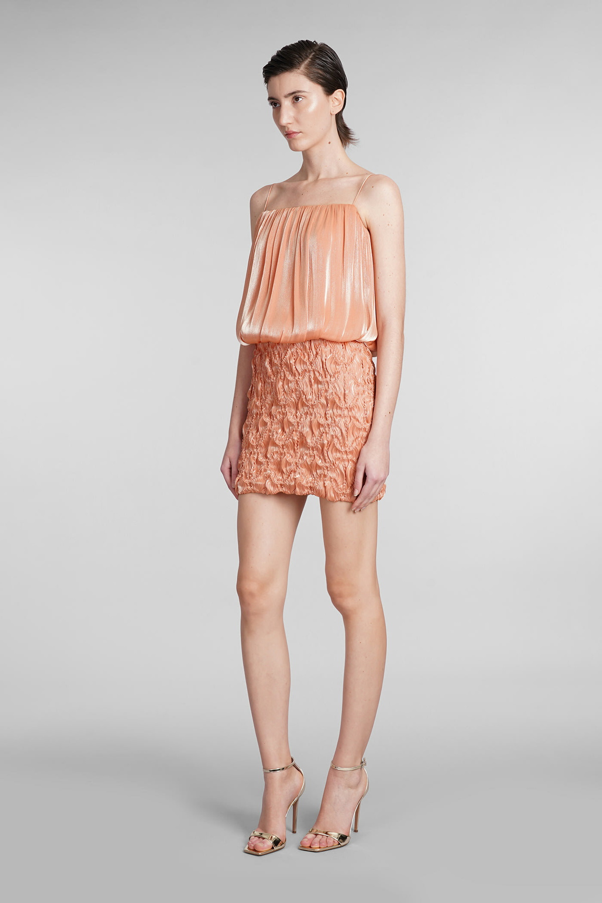 Costarellos Tema Dress Woman In Orange Polyester Costarellos