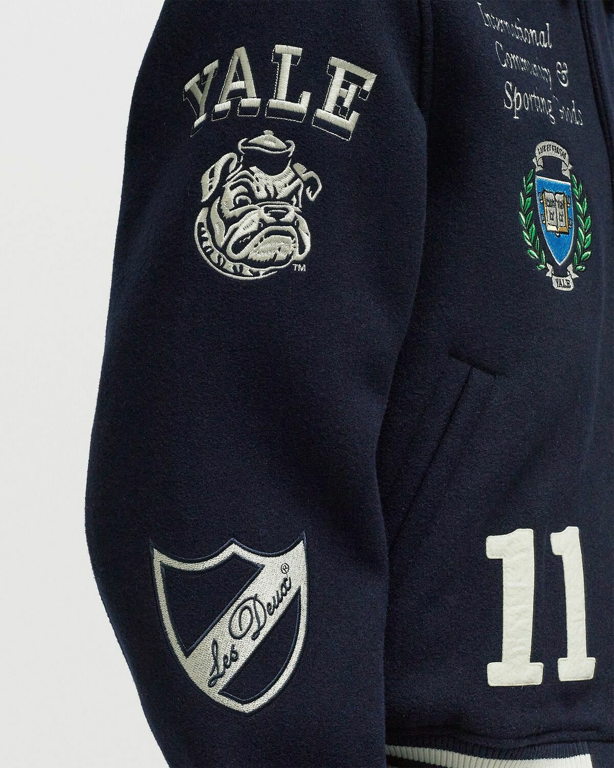 Les Deux Yale Wool Varsity Jacket Blue - Mens - Bomber Jackets Les Deux