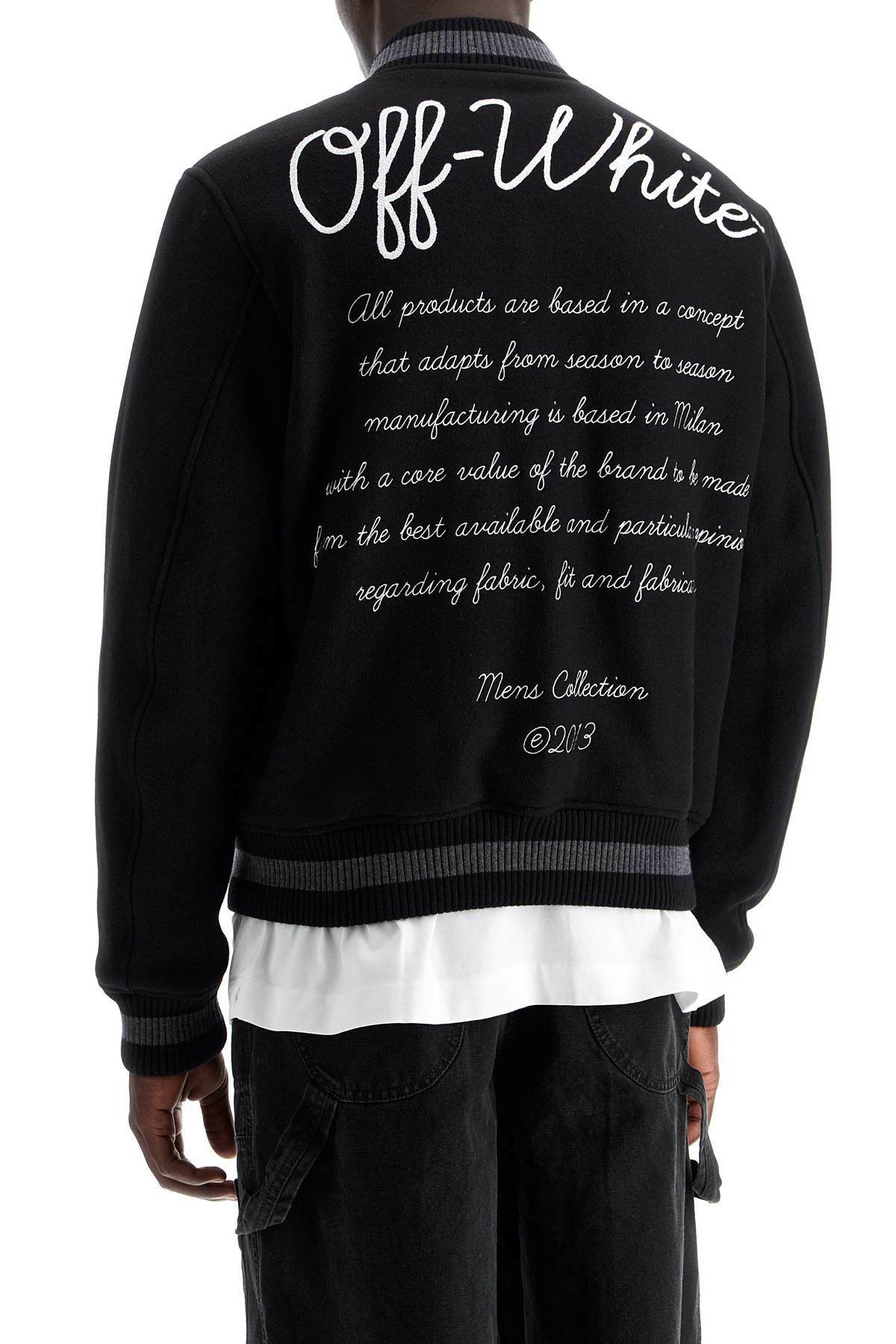 OFF-WHITE embroidered lettering varsity Black Off-White