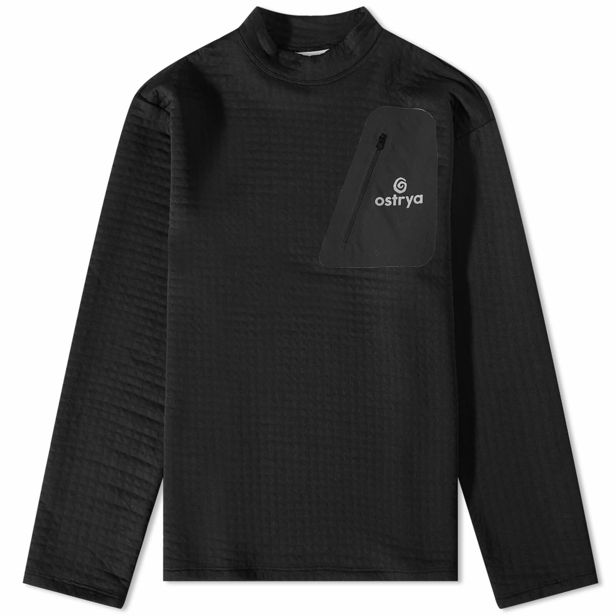 Ostrya Men's Tessellate Fleece Sweater in Black Ostrya