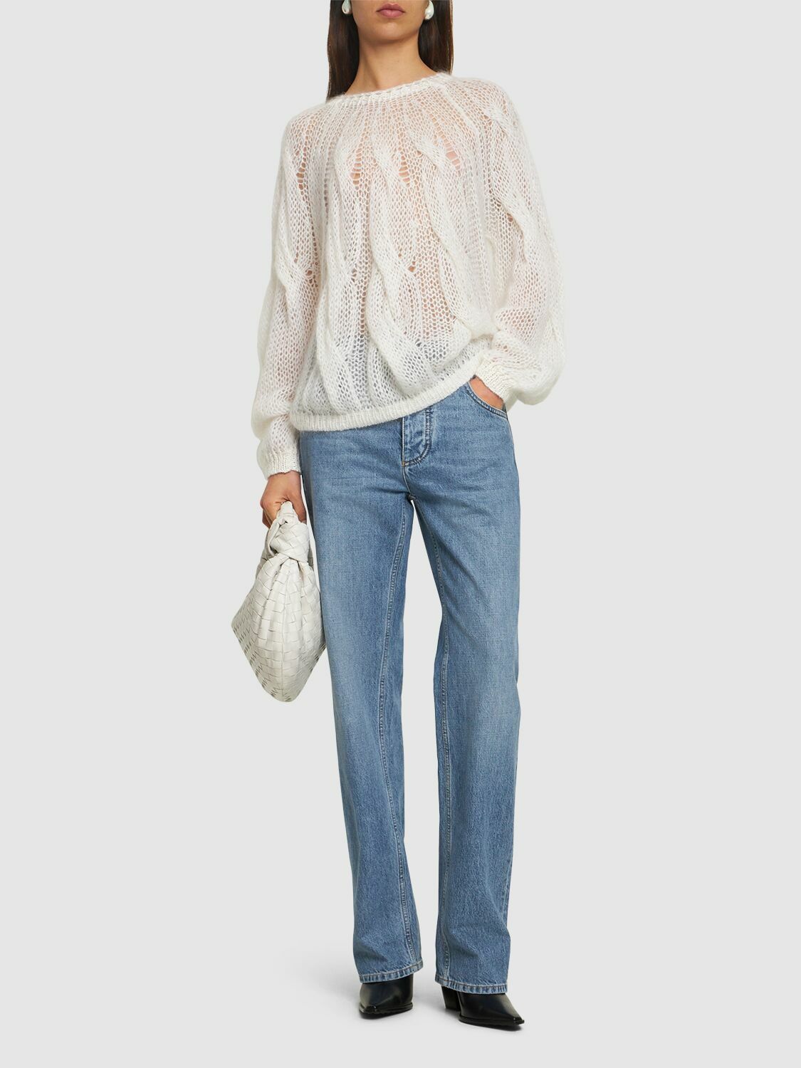 FORTE_FORTE Mohair Blend Cable Knit Sweater Forte Forte