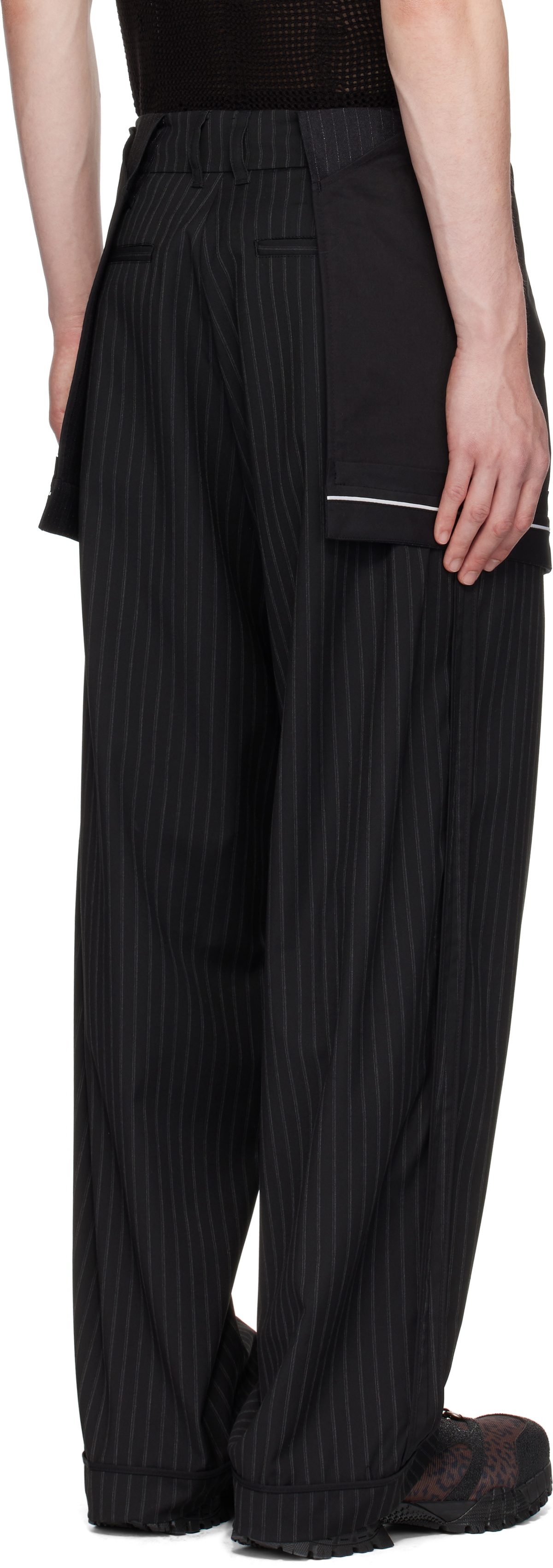 Andersson Bell Black Inside Out Stripe Trousers Andersson Bell