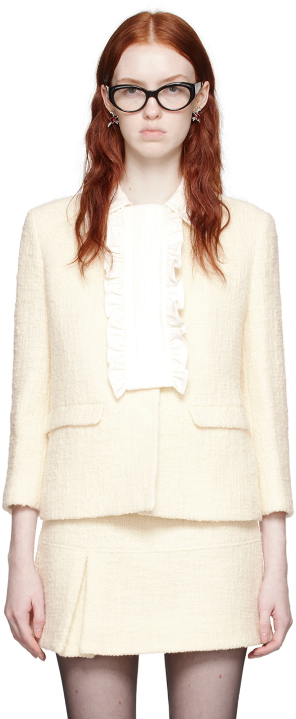 Shushu/Tong Off-White Ruffled Jacket Shushu/Tong