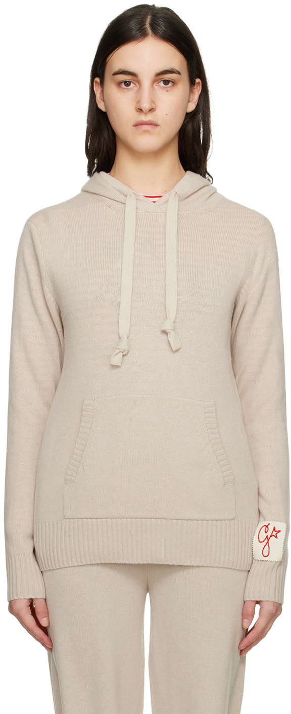 Golden Goose Beige Patch Hoodie Golden Goose Deluxe Brand