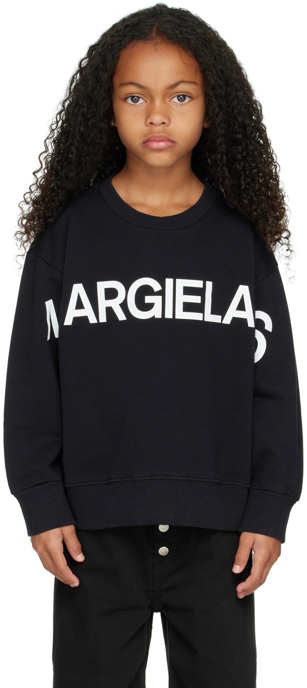 MM6 Maison Margiela Kids Black Crewneck Sweater MM6 Maison Margiela