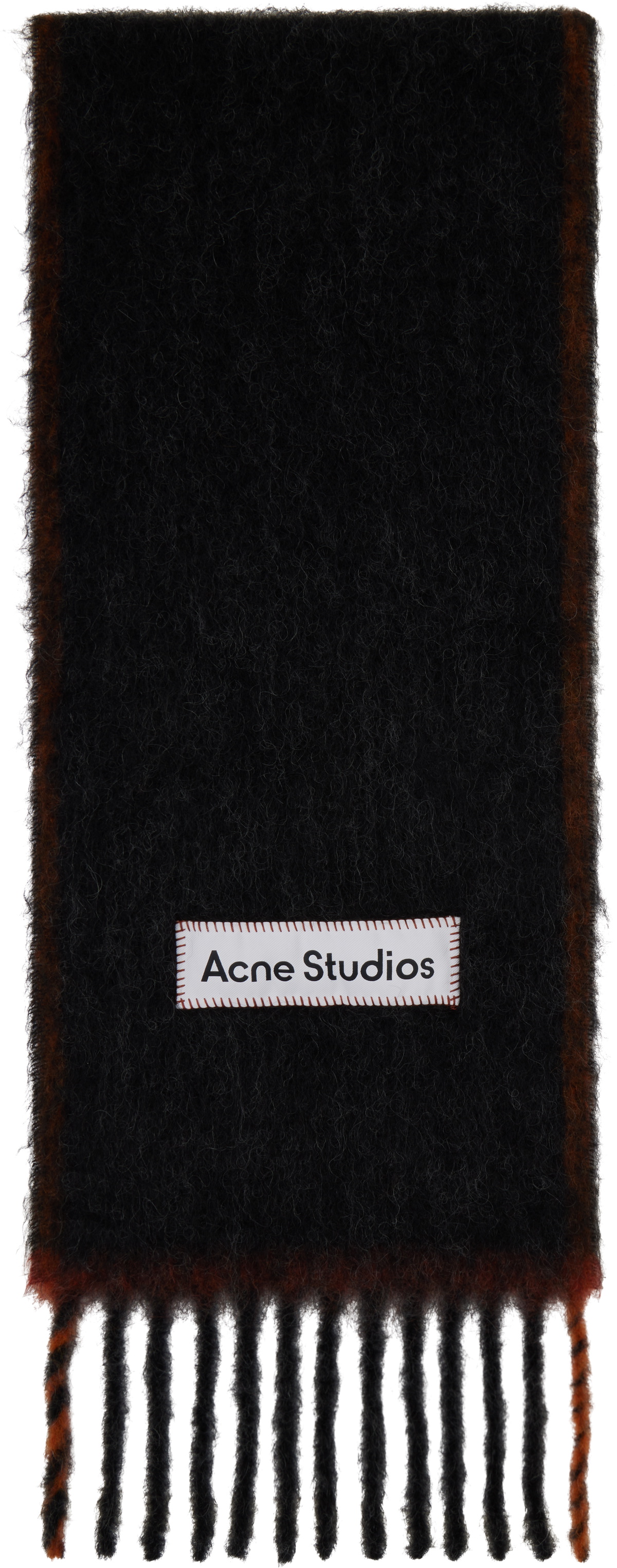 Acne Studios Black Narrow Wool Mohair Scarf Acne Studios