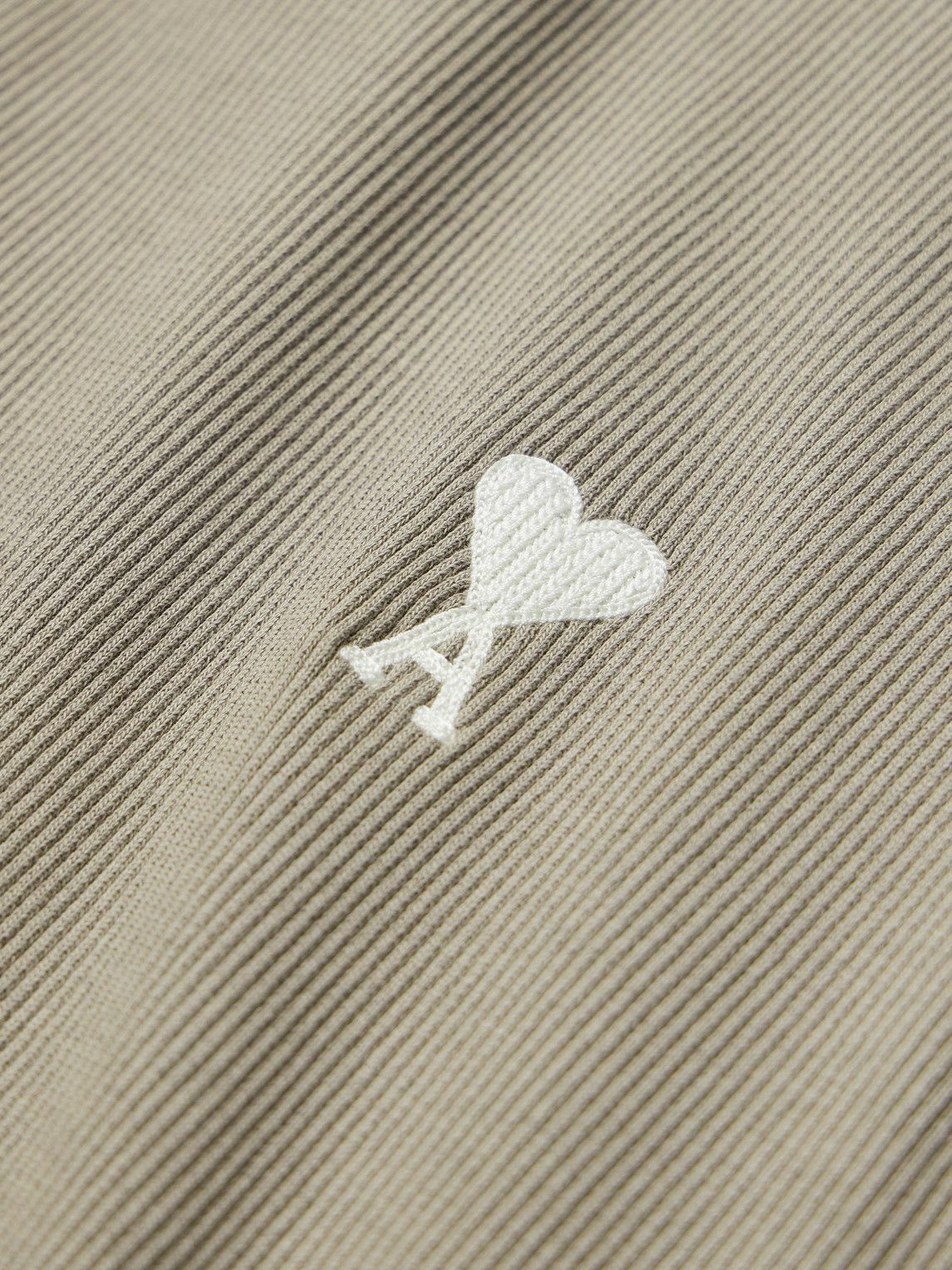 AMI PARIS - ADC Logo-Embroidered Ribbed Stretch Organic Cotton Tank Top ...