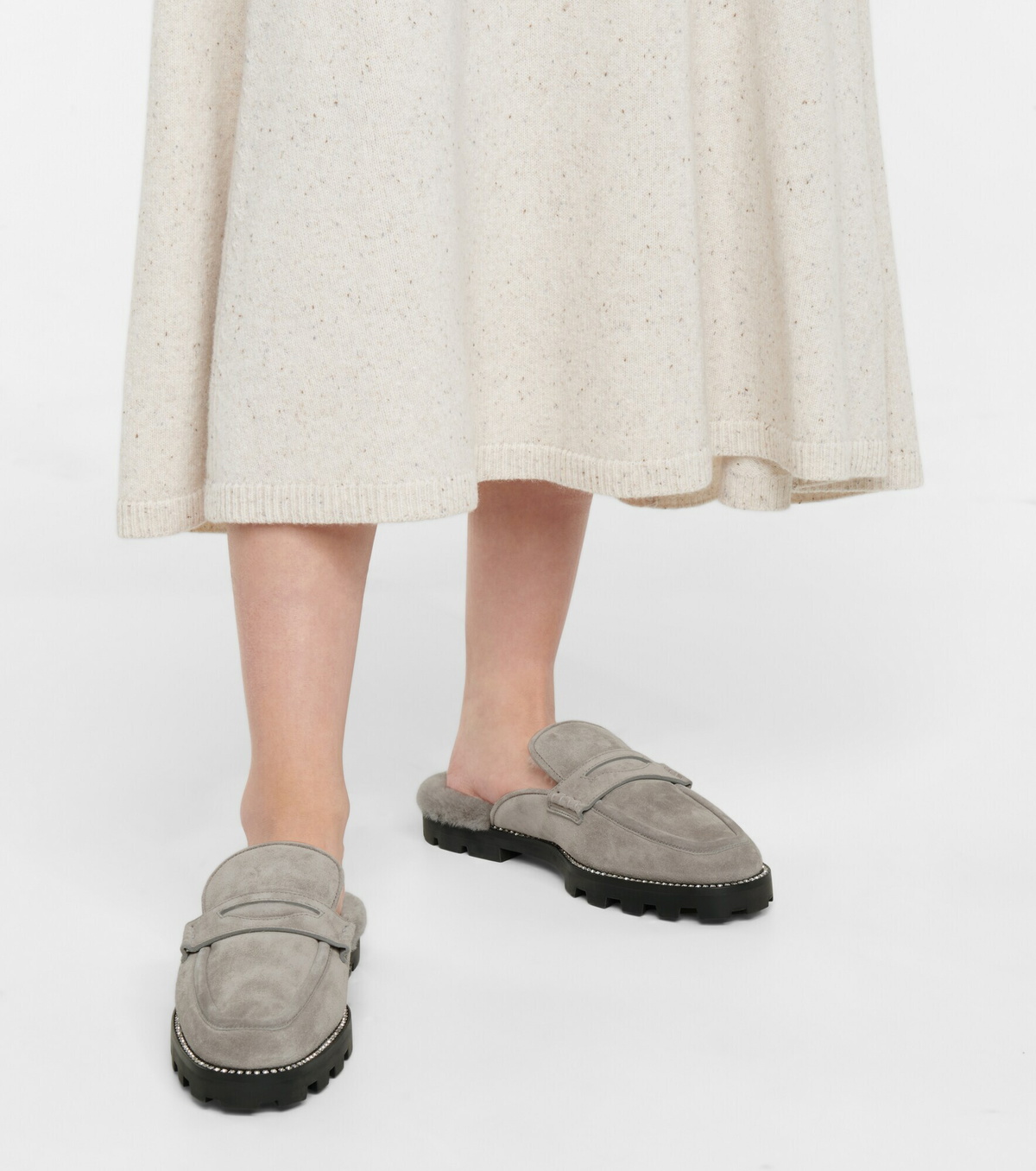 Jimmy Choo - Ronnie shearling-lined suede slippers Jimmy Choo