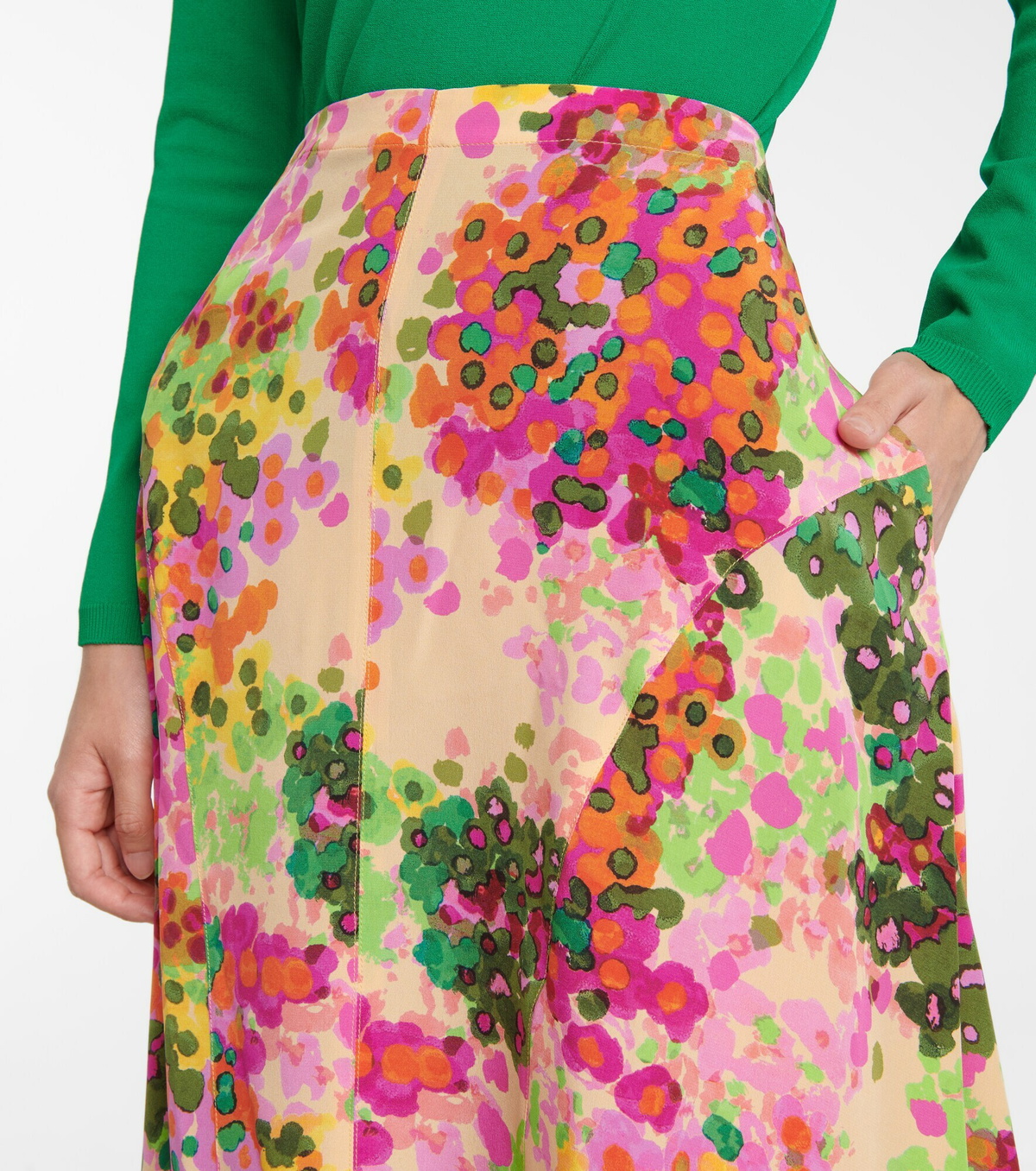 Stella McCartney - Naya floral silk midi skirt Stella McCartney