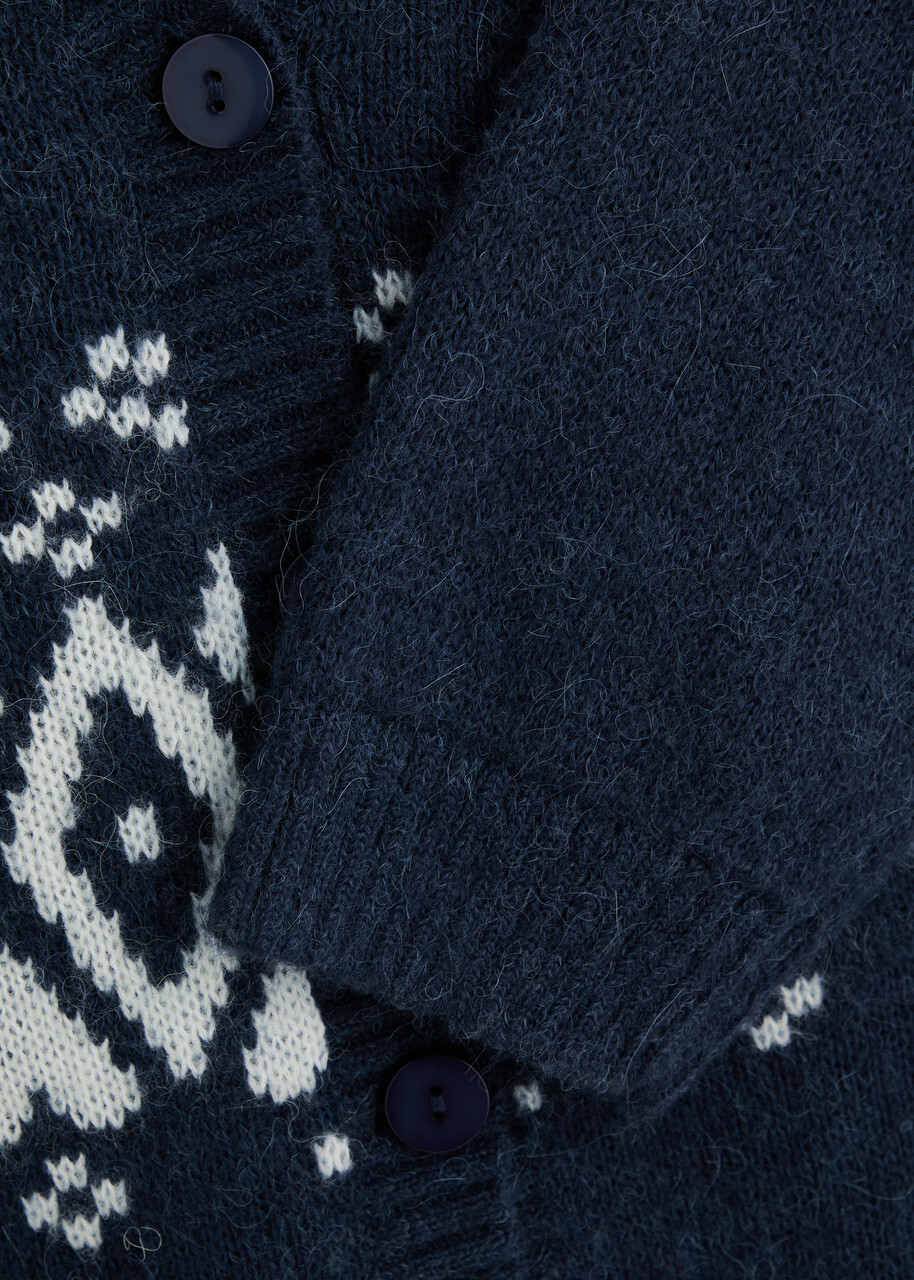 Kitri Felicia Fair Isle Knitted Cardigan Navy KITRI