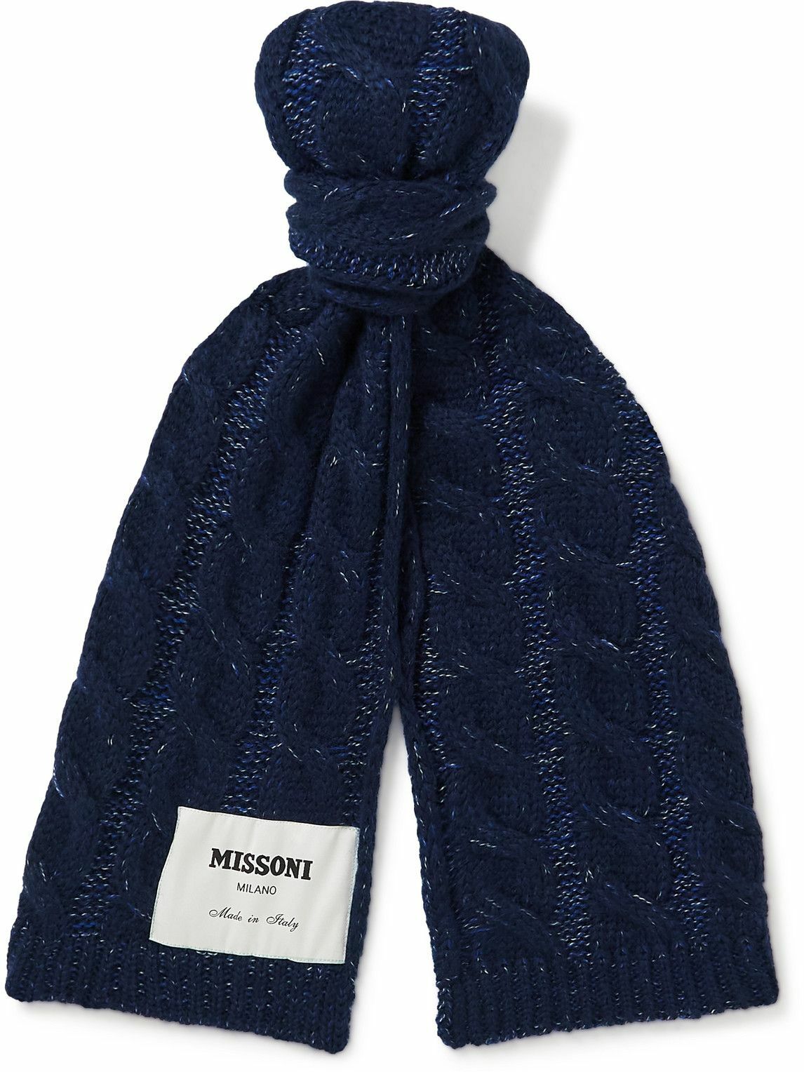 Missoni - Logo-Appliquéd Cable-Knit Wool-Blend Scarf Missoni