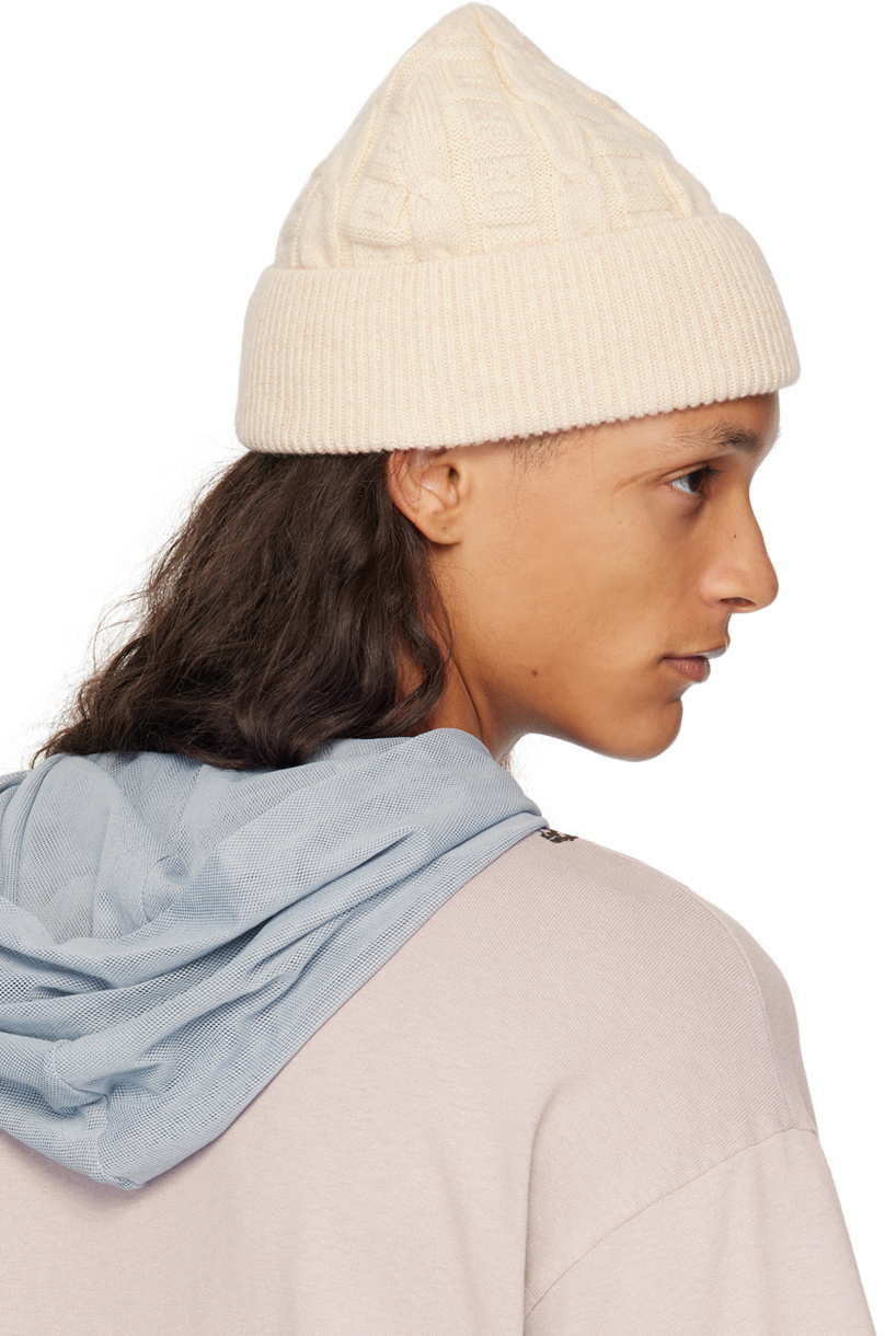Acne Studios Beige Cable Knit Beanie Acne Studios