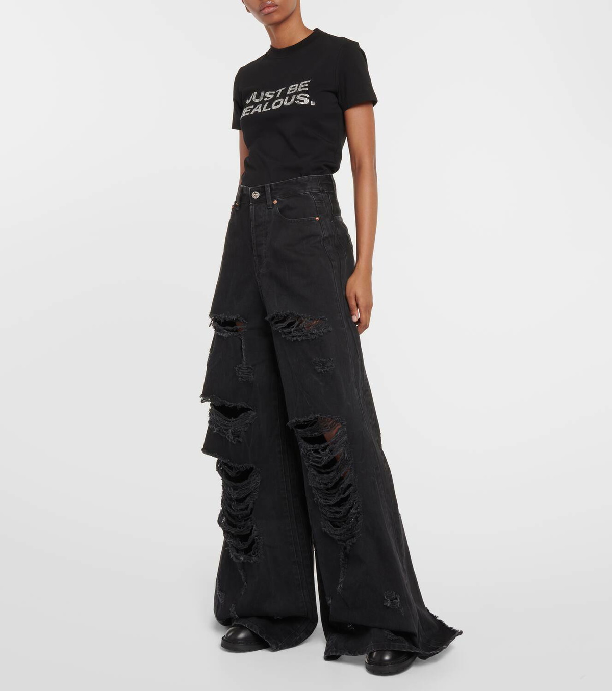 Vetements Distressed wide-leg jeans Vetements