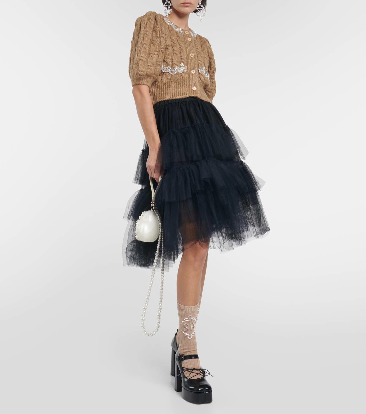 Simone Rocha Cable-knit alpaca-blend cardigan Simone Rocha