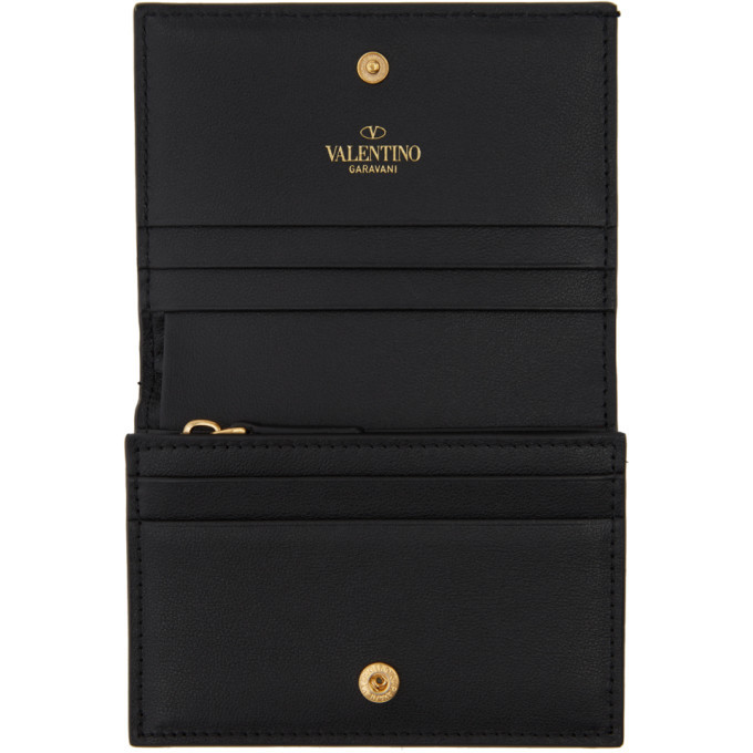Valentino Black Valentino Garavani Small VLogo Bifold Wallet Valentino ...