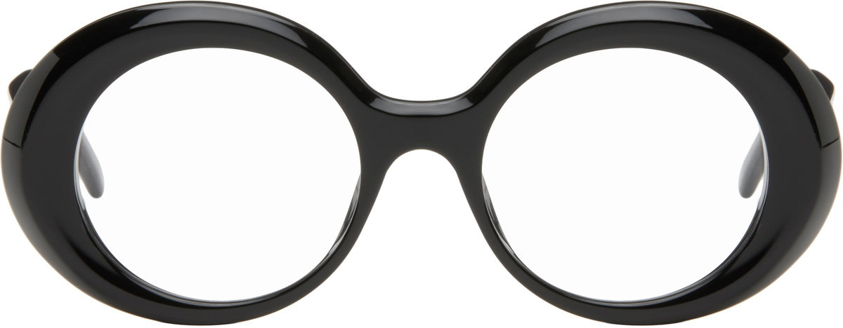 LOEWE Black Oversized Round Glasses Loewe