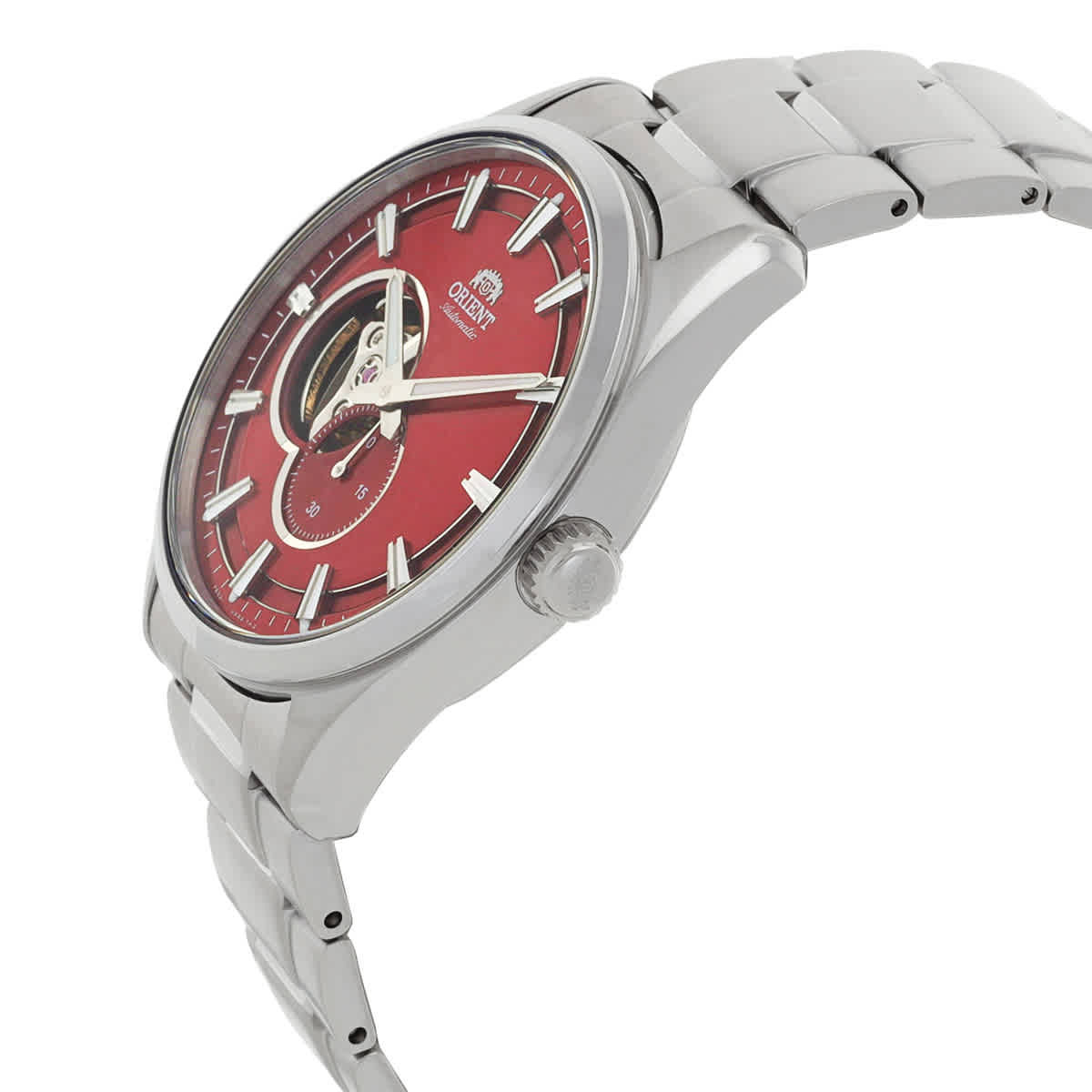 Orient Contemporary Semi Skeleton Automatic Red Dial Mens Watch RA ...
