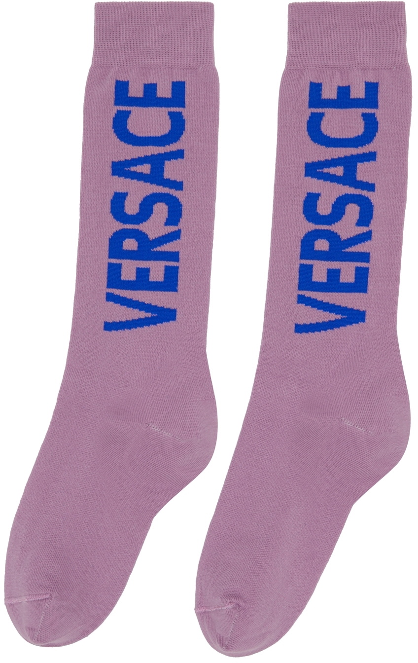 Versace Purple Logo Socks Versace