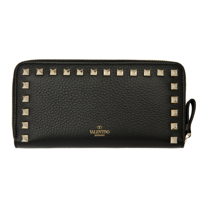 Valentino Black Valentino Garavani Rockstud Continental Wallet ...