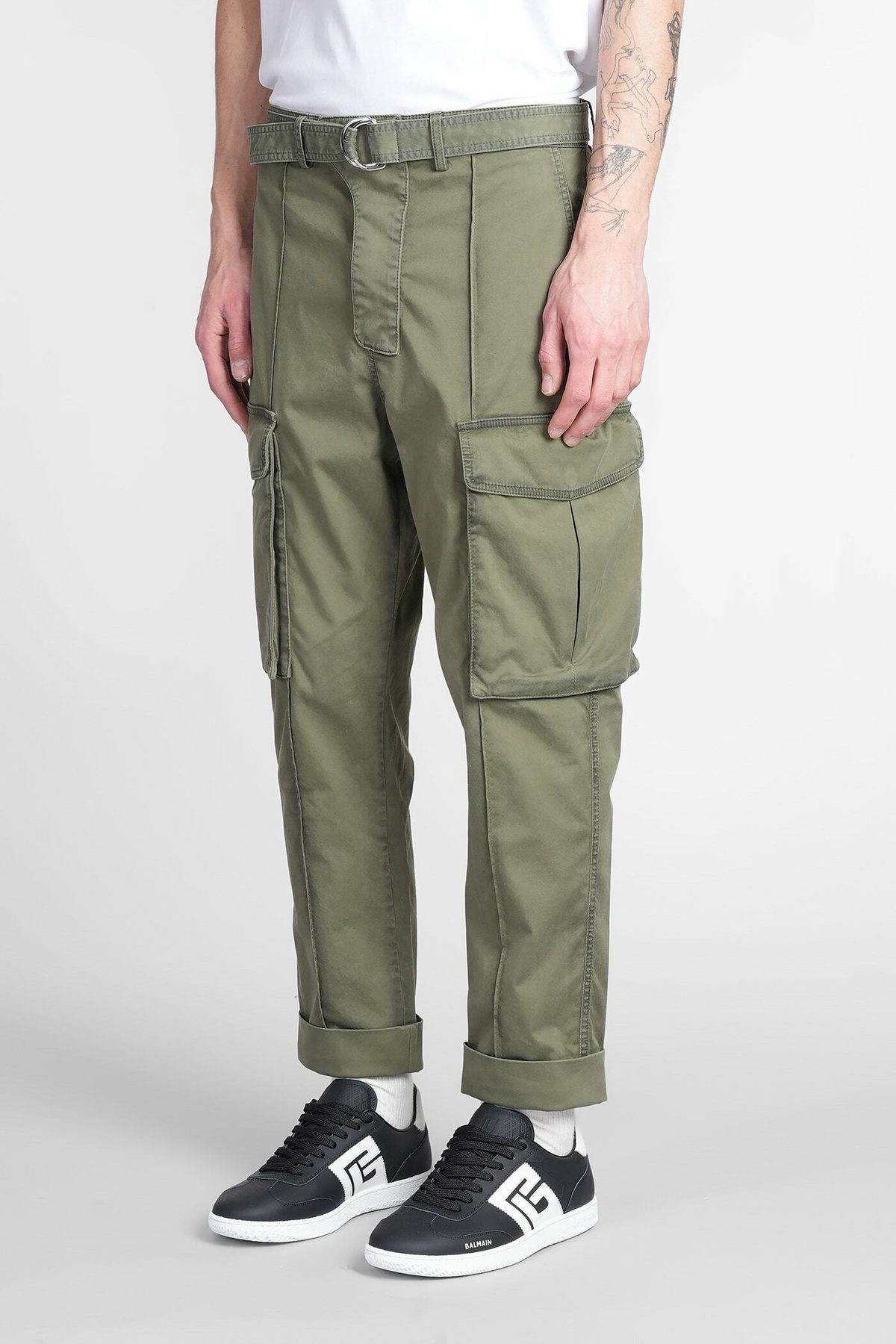 Balmain Pants In Khaki Cotton Balmain