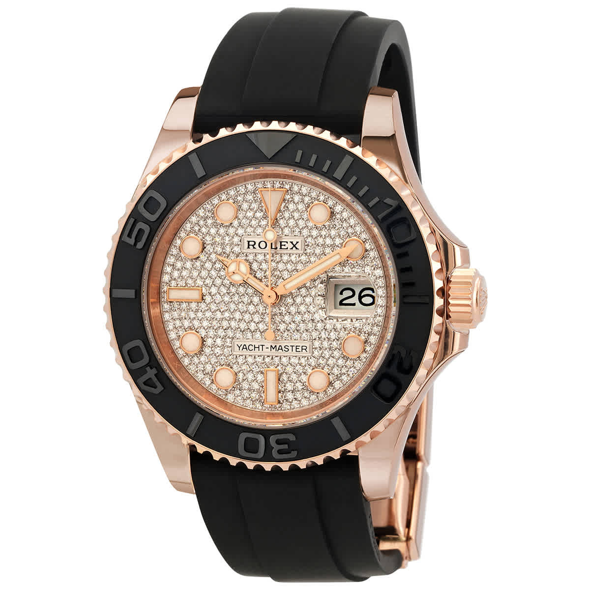 Rolex Yacht-Master Diamond Pave Dial Mens Watch 126655-0005 Rolex