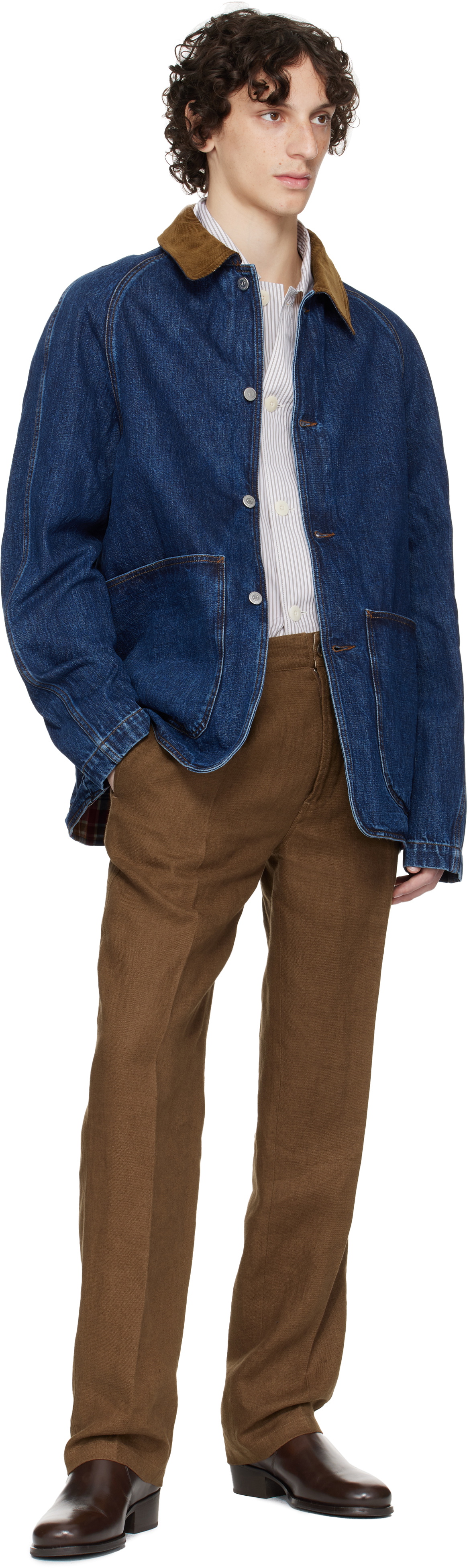 Drake's Indigo Field Denim Jacket Drake's