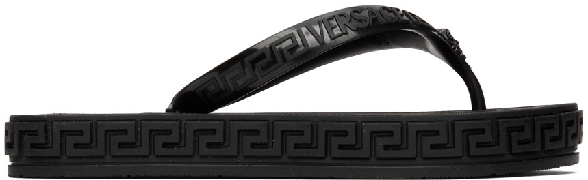 Versace Black Greca Sandals Versace