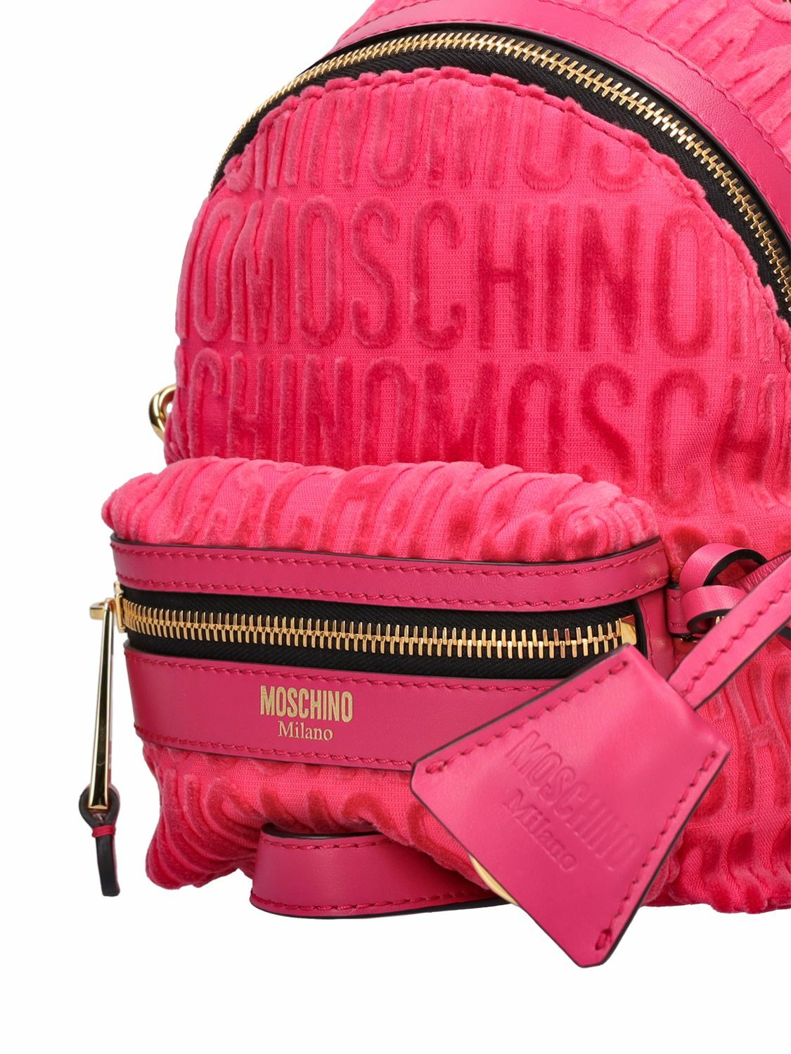 MOSCHINO - Velvet Logo Jacquard Backpack Moschino