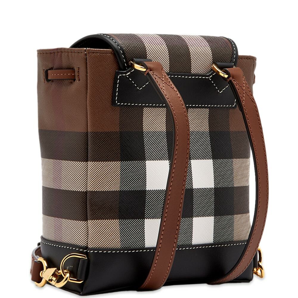 Burberry Women's Checked Micro Backpack in Dark Birch Brown Burberry