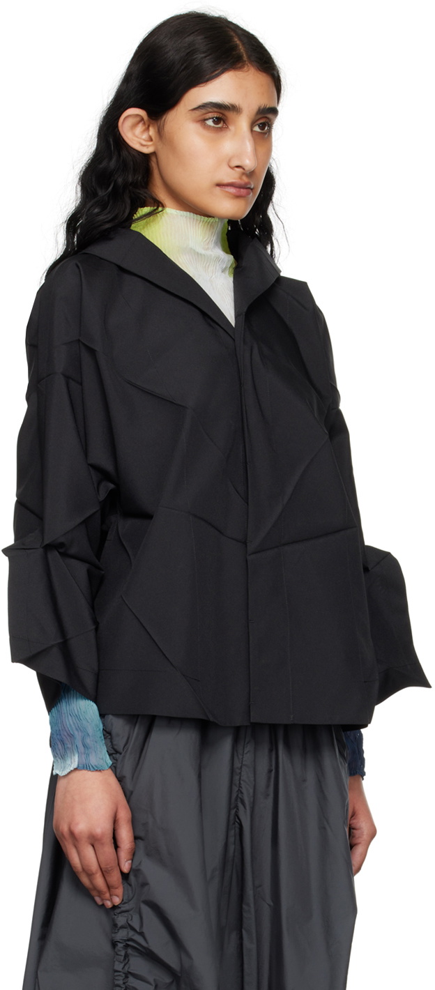 132 5. ISSEY MIYAKE Black Solid Jacket 132 5. ISSEY MIYAKE
