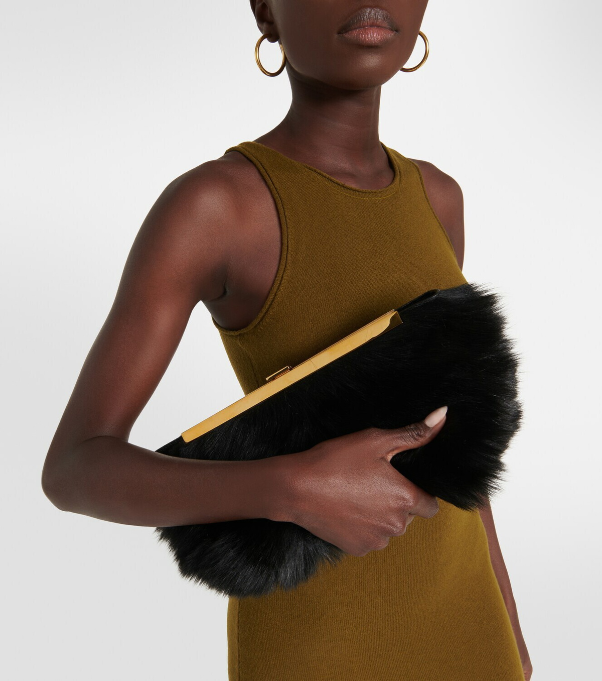 Khaite Aimee shearling clutch Khaite