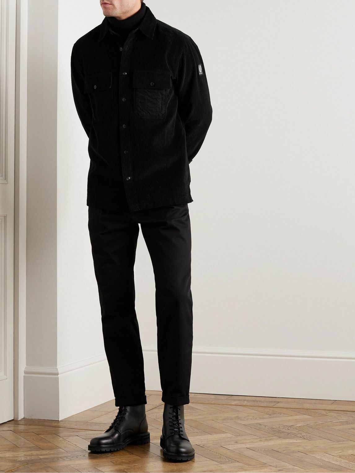 Belstaff - Fallgate Twill-Trimmed Cotton-Corduroy Overshirt - Black ...