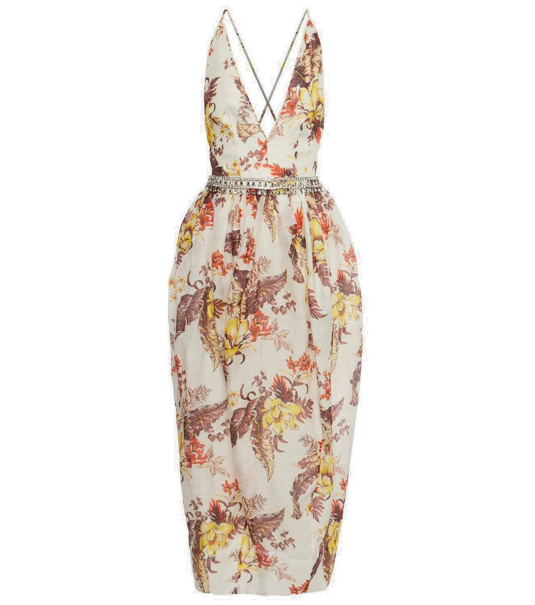 Zimmermann Matchmaker embellished floral midi dress Zimmermann
