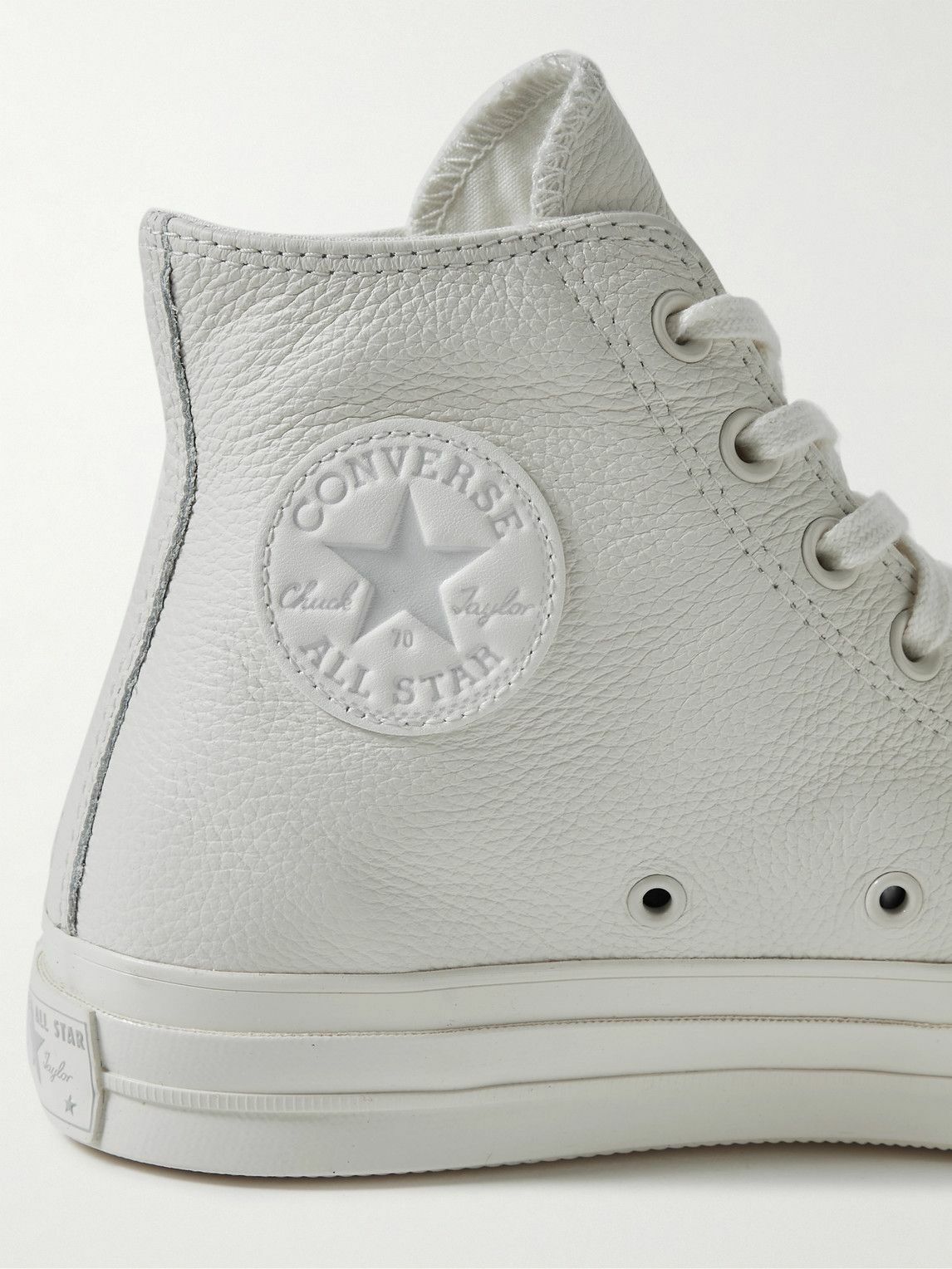 Converse - Chuck 70 Full-Grain Leather High-Top Sneakers - White Converse