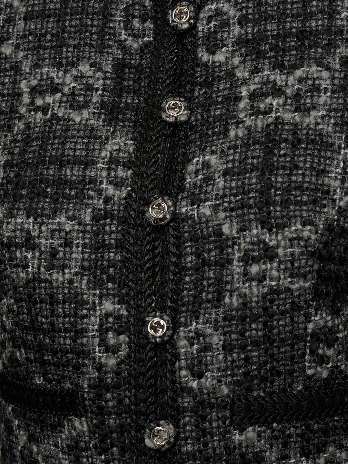 GUCCI - Gg Wool Blend Tweed Jacket Gucci