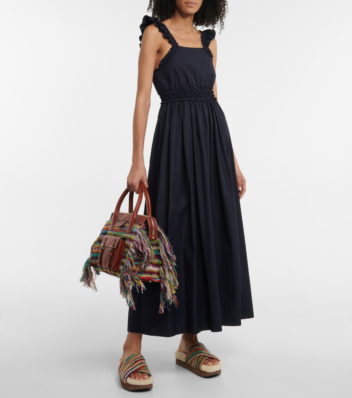 Chloe - Knitted shearling-lined slides Chloe