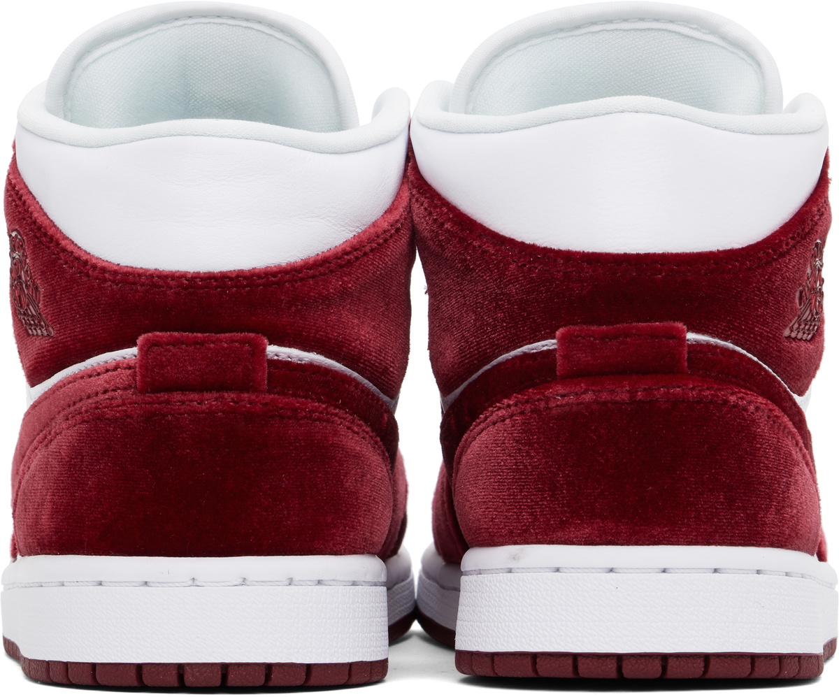 Nike Jordan Red & White Air Jordan 1 Mid Sneakers Nike Jordan Brand