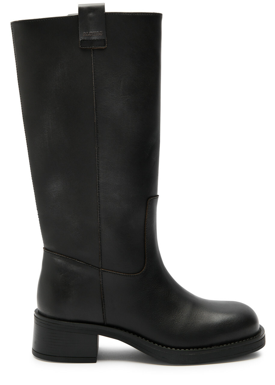 Alohas Sajan Leather Knee-high Boots Black Alohas
