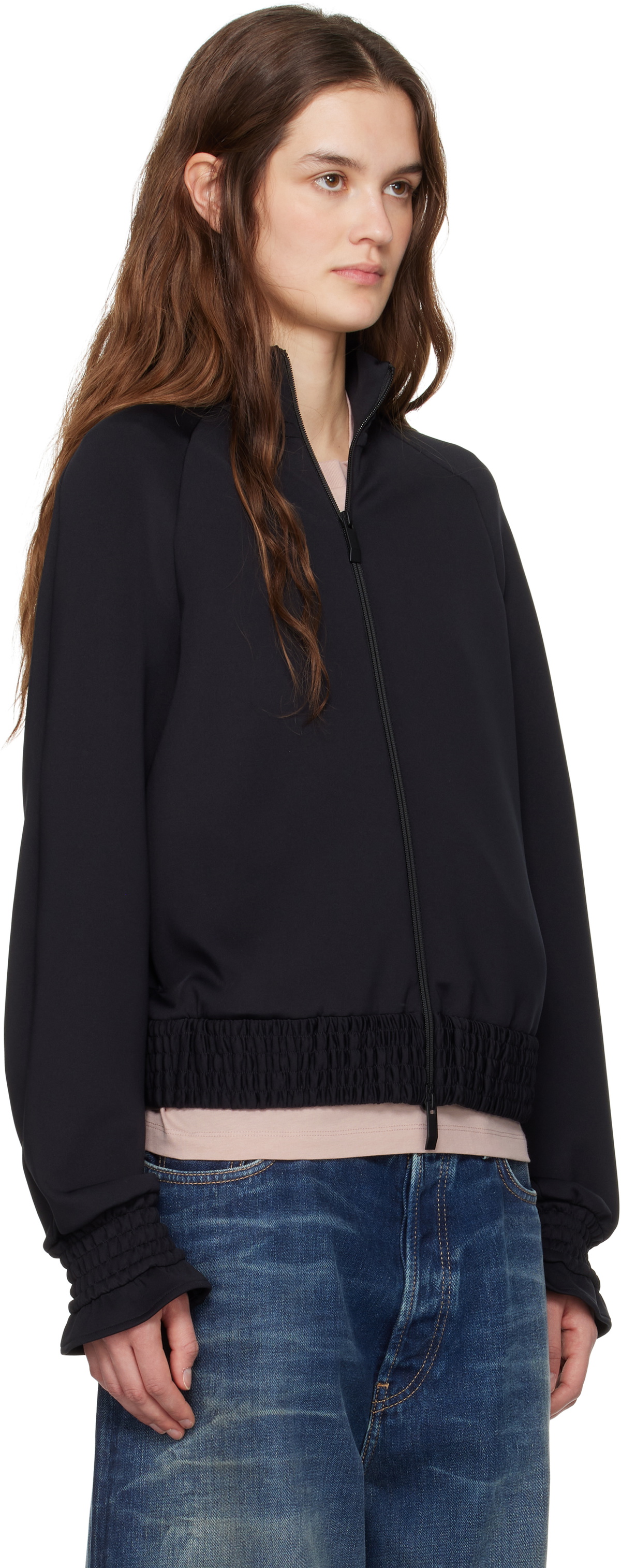 Moncler Black Neoprene Zip-Up Jacket Moncler