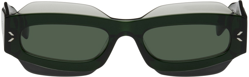 MCQ Green Rectangular Sunglasses McQ Alexander McQueen