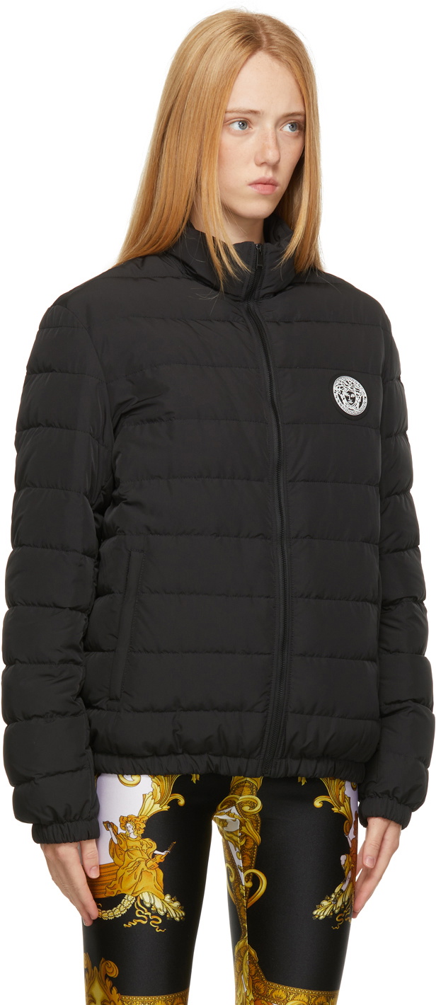 Versace Black Down Quilted Medusa Jacket Versace