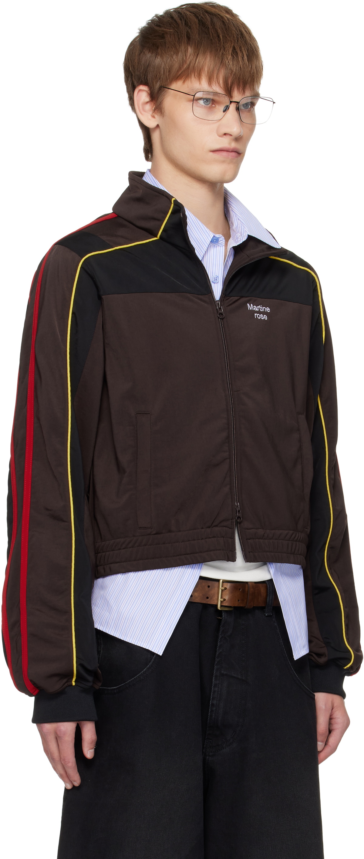 Martine Rose Brown Shrunken Track Jacket Martine Rose