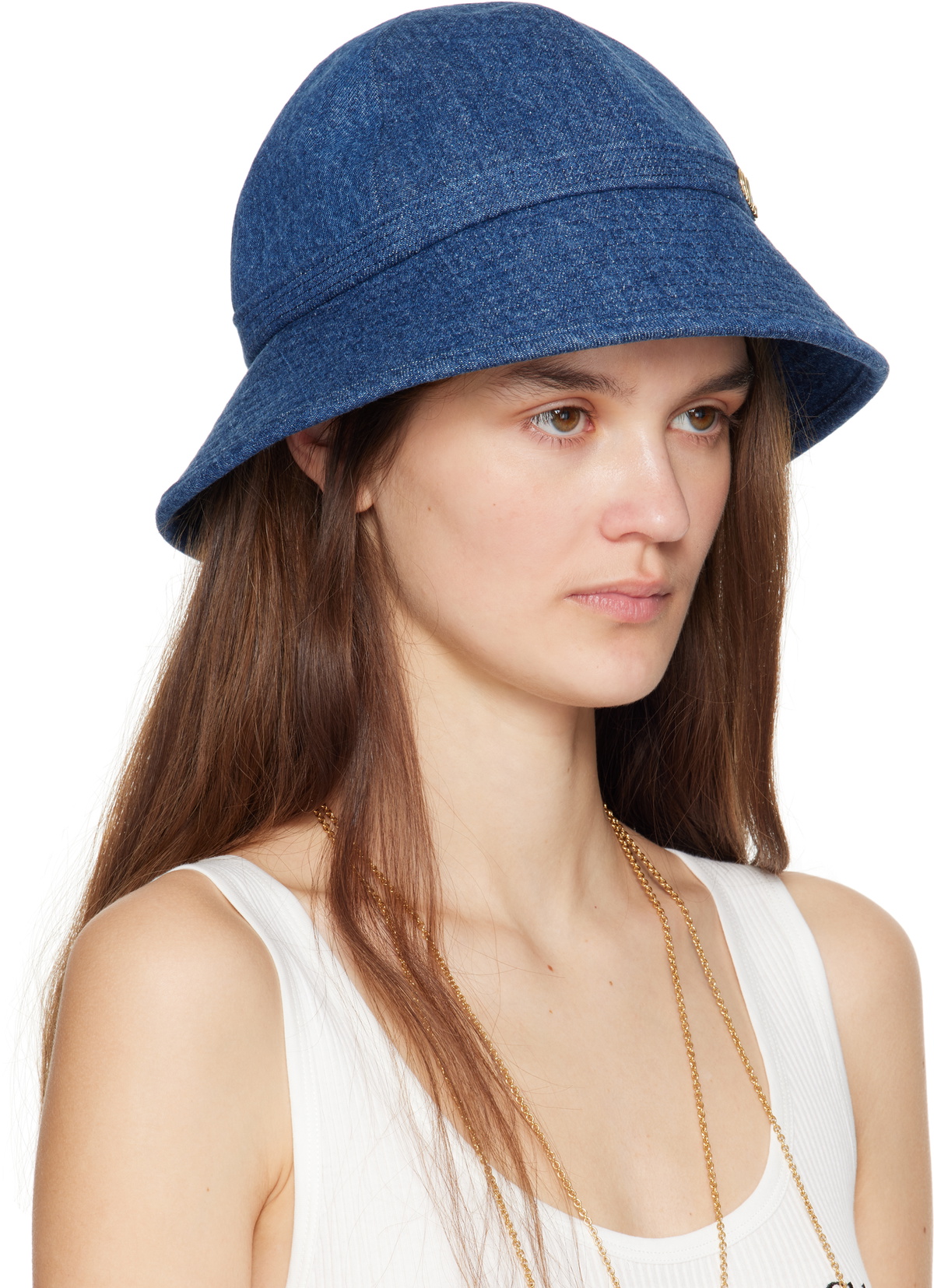 Chloé Blue 'The Chloé' Iconic Denim Bucket Hat Chloe