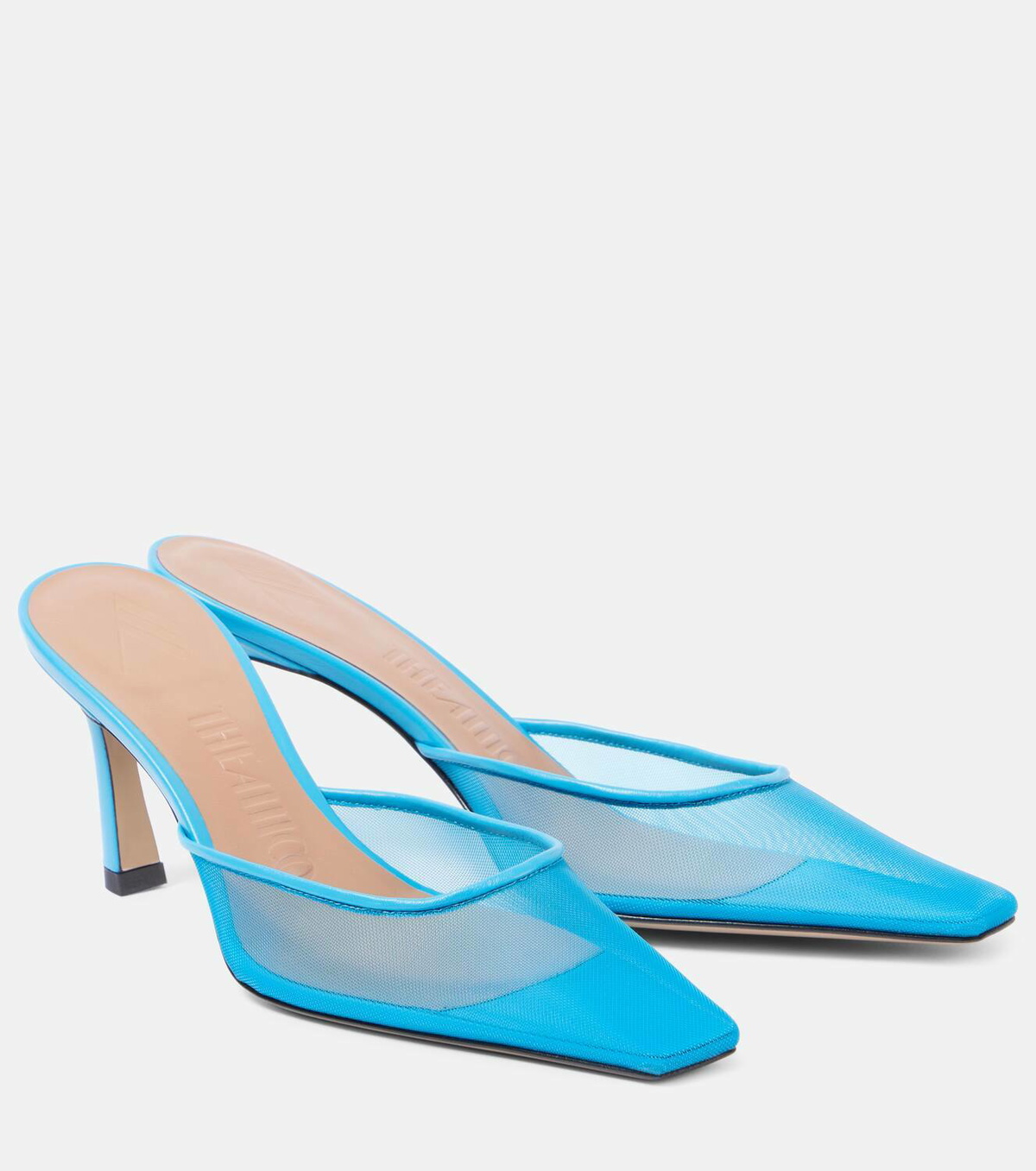 The Attico Juno leather-trimmed mesh mules The Attico