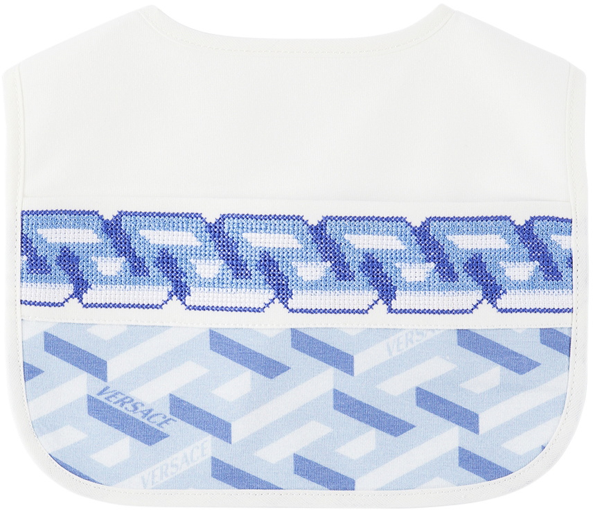 Versace Baby White Greca Bib Versace